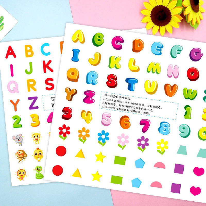 Jual 3 lembar sticker alphabet angka hewan label nama hewan | Shopee ...