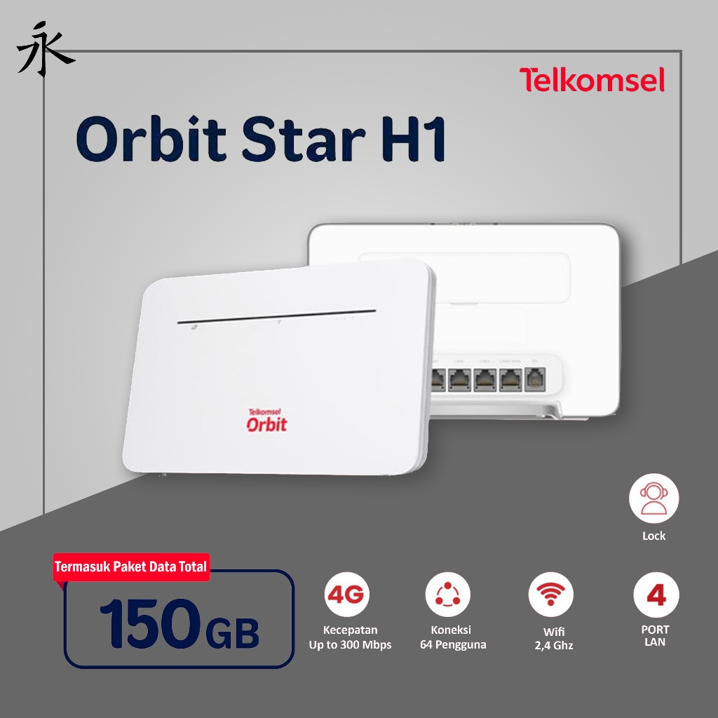 Jual Telkomsel Orbit Star H1 Modem WiFi 4G High Speed Bonus Data ...