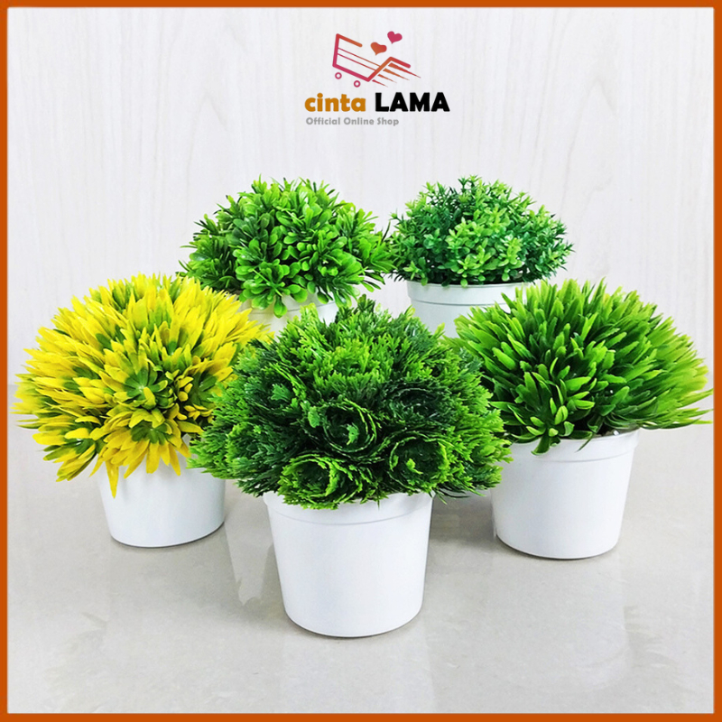 Jual Pot Bunga Plastik Mini Tanaman Hias Daun Artificial Ornamen ...