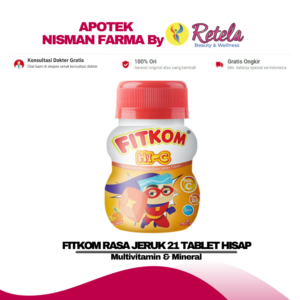 Jual FITKOM RASA JERUK 21 TABLET HISAP | Shopee Indonesia