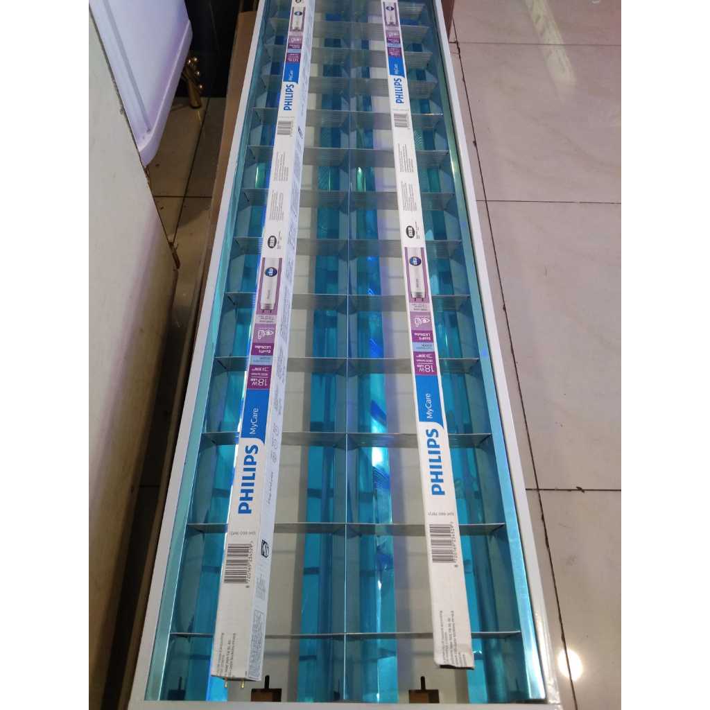 Jual kap rm 2x36 set led philips 18w 120cm putih 2x18w led philips ...