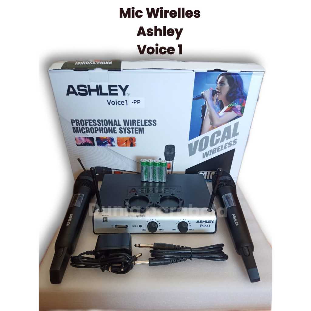 Jual Mic Wireless Ashley Voice1/Voice-1 isi 2 mic pegang Original ...