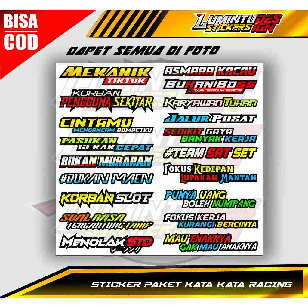 Jual STIKER PACK KATA KATA HOLOGRAM / STIKER MEKANIK STIKER VIRAL ...