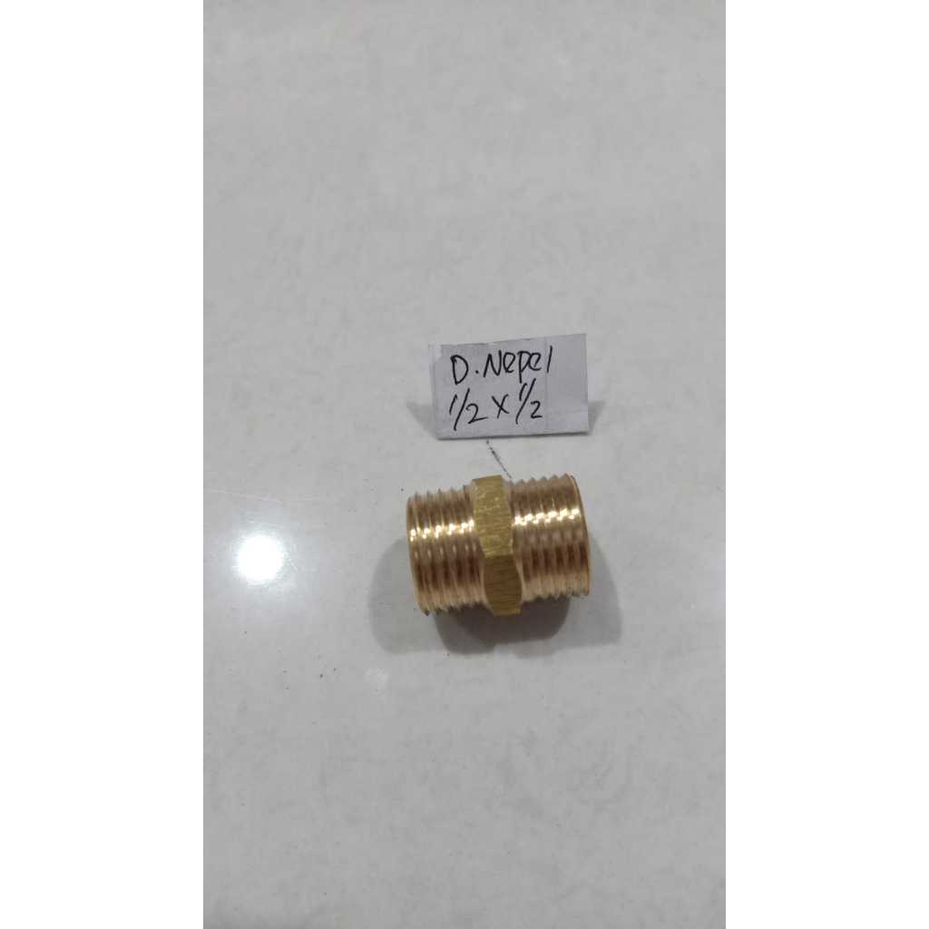 Jual Double Nepel Kuningan Ukuran 1/2 x 1/2 | Shopee Indonesia
