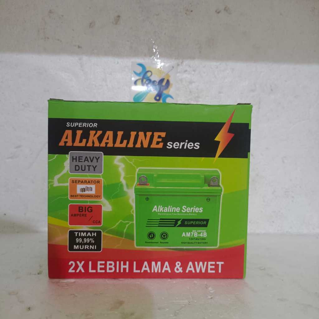 Jual Aki / Accu Kering Motor Alkaline AM7B-4B Untuk Motor Tiger ...