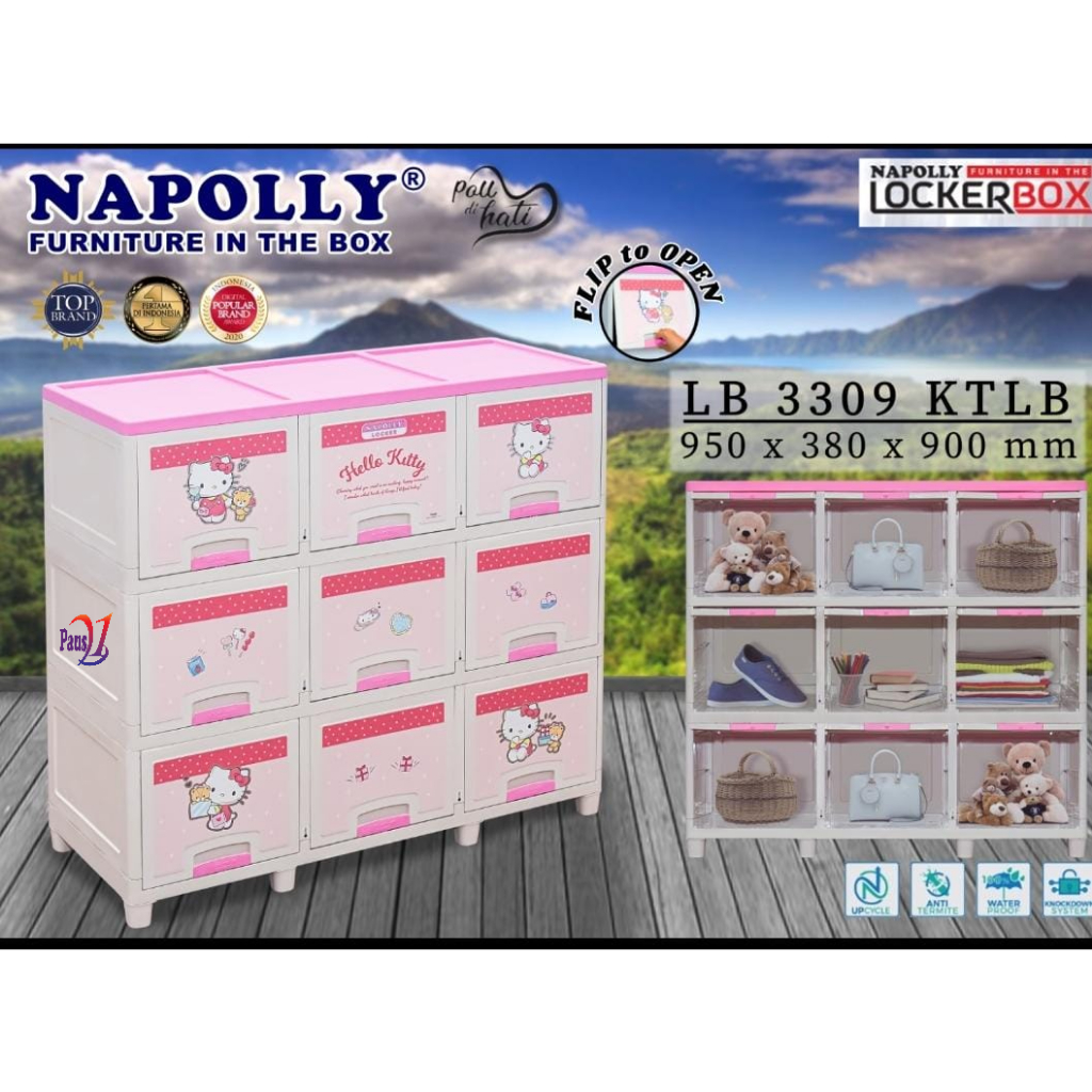 Jual Locker Box Napolly 3 Susun LB - 3309 Hello Kitty | Shopee Indonesia