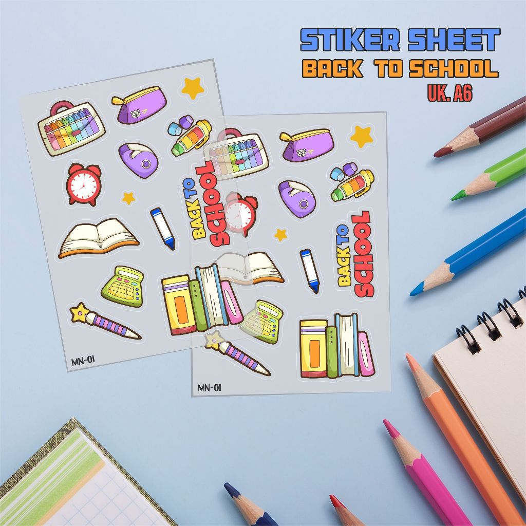 Jual BACK TO SCHOOL Stiker Transparan A6 Sticker Waterproof Stiker Buku ...