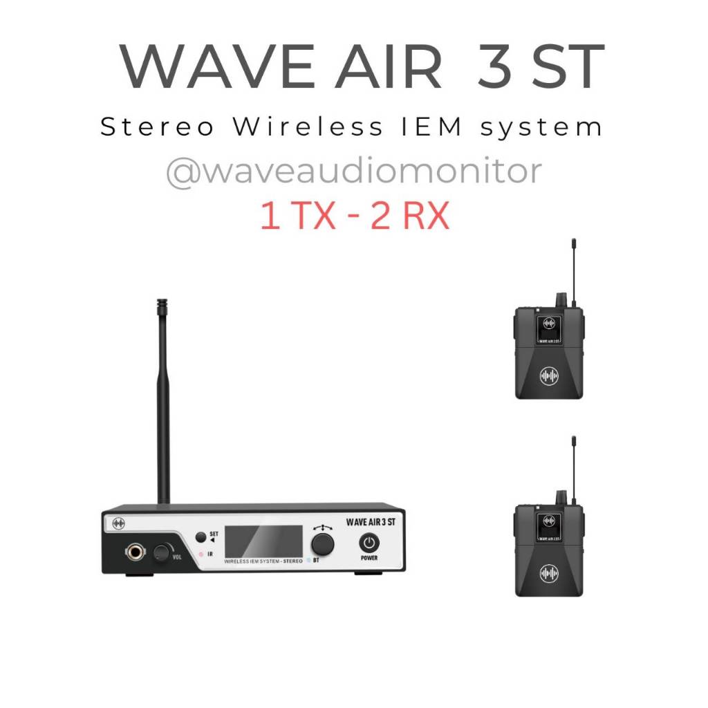 Jual WAVE AIR 3 ST stereo wireless IEM system stage wave audio monitor ...