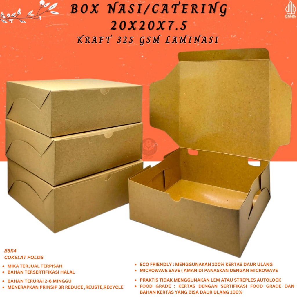 Jual Dus Catering Dus 20x20 Laminasi Tebal 325 Gsm (B5K4) | Shopee ...