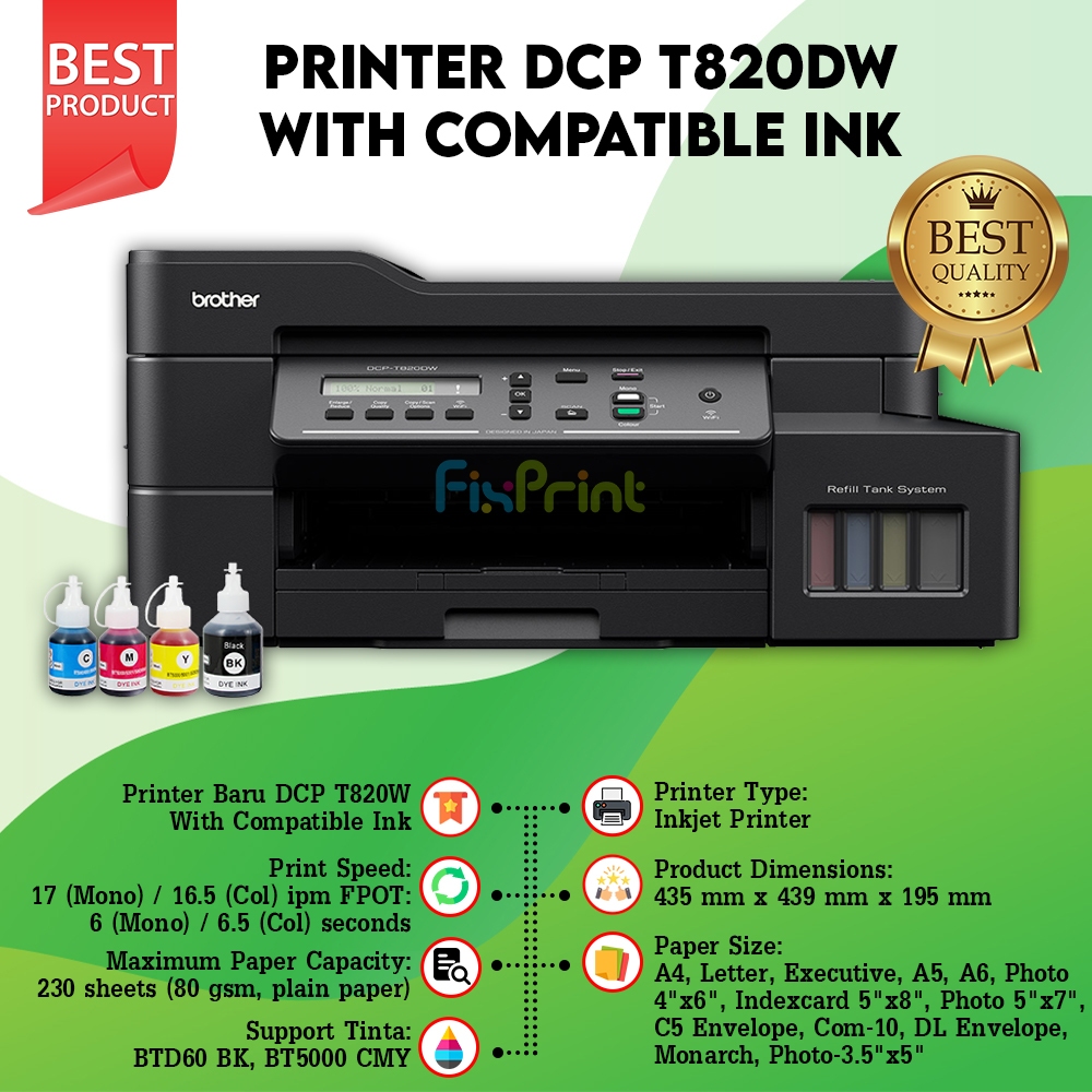 Jual Printer Brother DCP-T820DW Print Scan Copy WiFi ADF ORIGINAL ...
