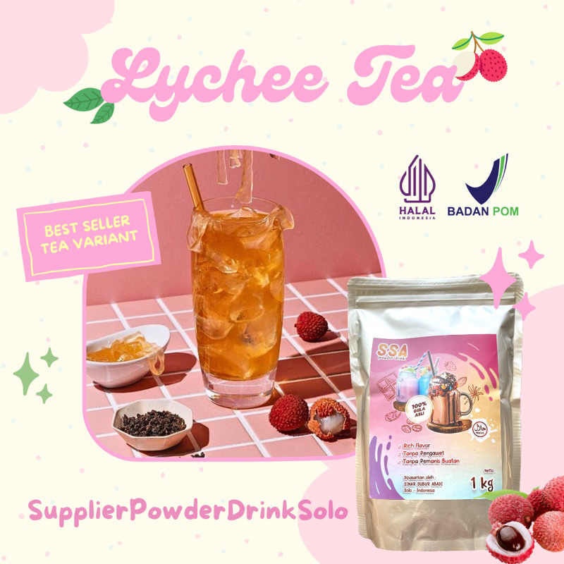 Jual Lychee Tea Powder Drink / Bubuk Minuman rasa teh buah Leci kemasan ...