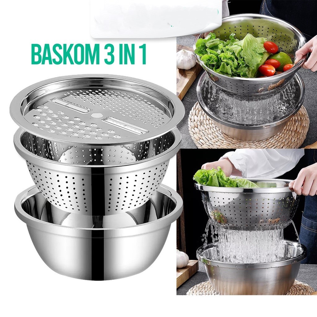 Jual INDOLINE - BASKOM UKURAN 26CM - BASKOM PARUTAN SET 3 IN 1 ...