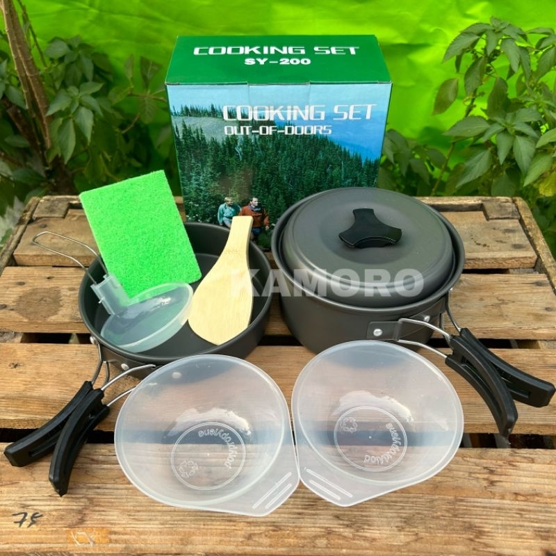 Jual Cooking Set Sy 200 - Nesting Misting - Alat masak Camping | Shopee Indonesia