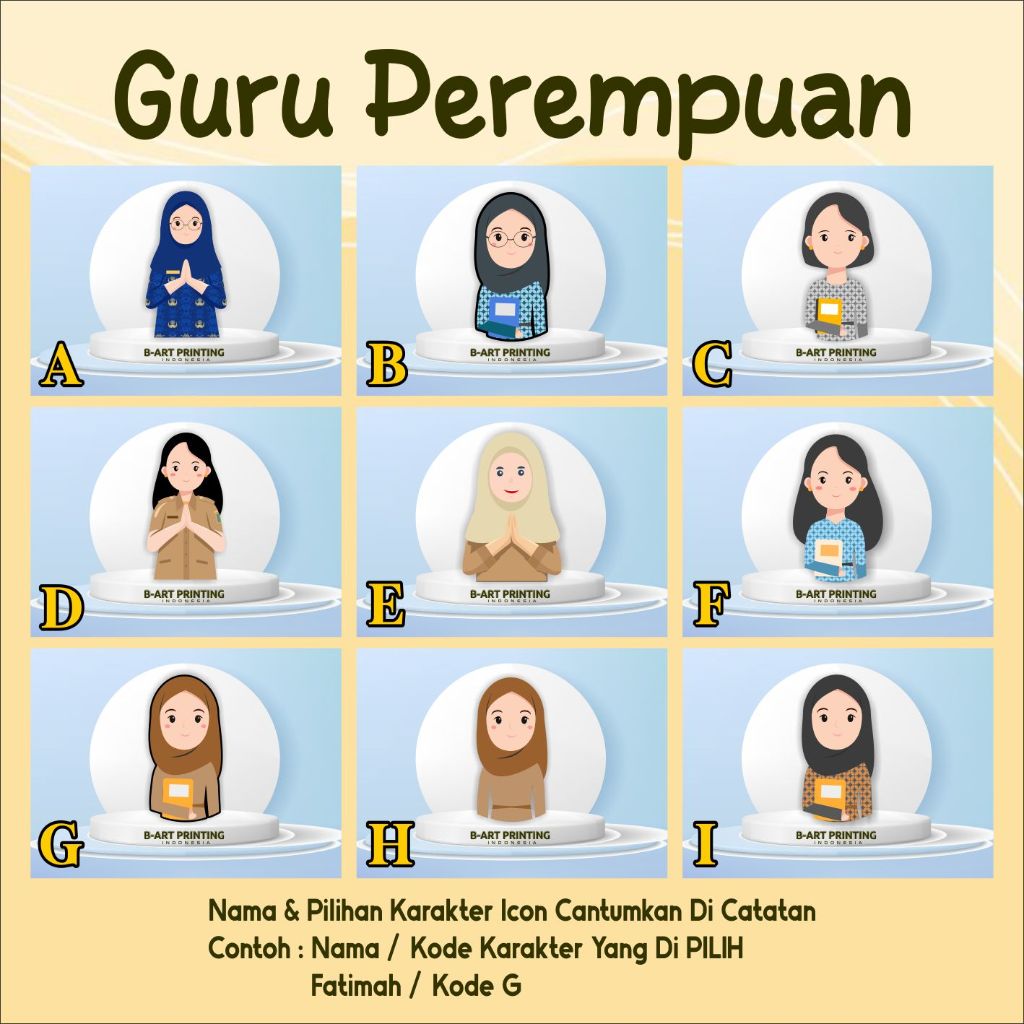 Jual Name Tag Akrilik Icon Papan Nama Karakter Nama Dada Icon Kartun ...