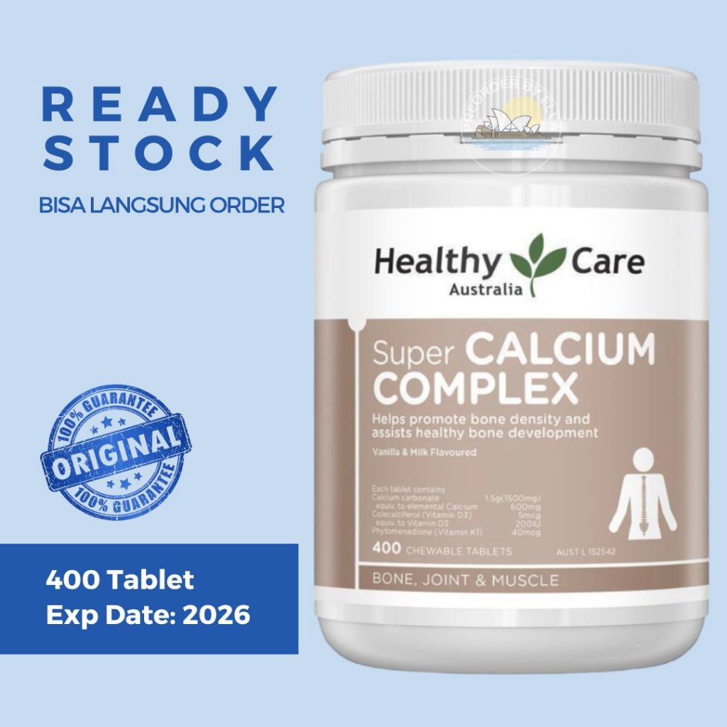 Jual Healthy Care Super Calcium Complex 400 Chewable Tablets | Shopee ...