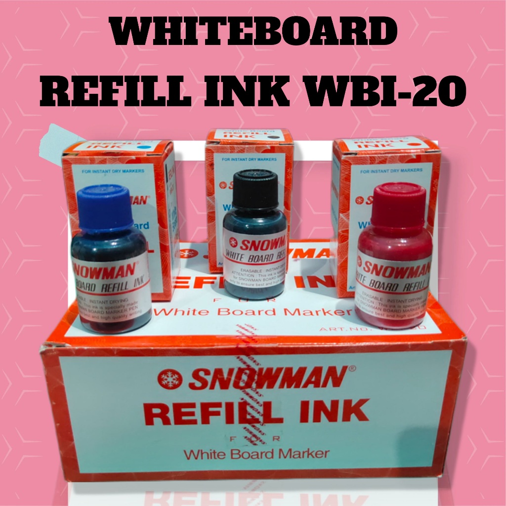 Jual TINTA REFILL SPIDOL WHITEBOARD SNOWMAN/ TINTA REFILL TIDAK ...