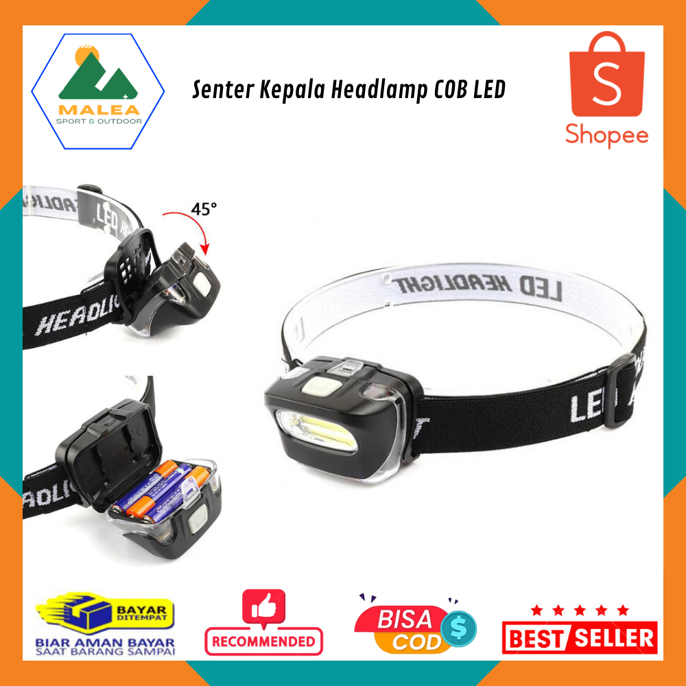 Jual Senter Kepala Headlamp COB LED / Lampu depan Sensor LED portabel ...