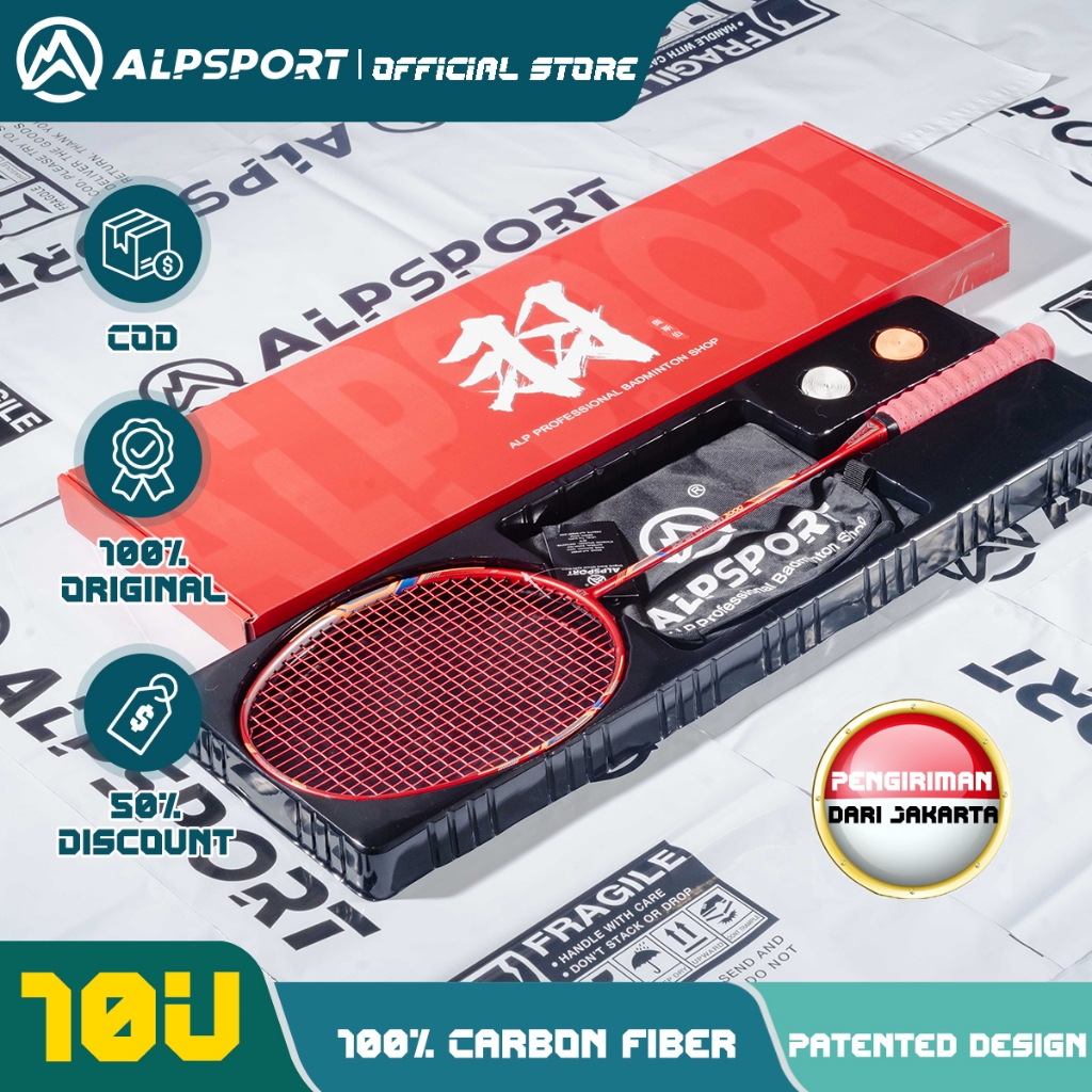 Jual ALPSPORT GJ Max 35LBS 10U 52G Raket Bulutangkis Ungu/Hitam/Merah ...