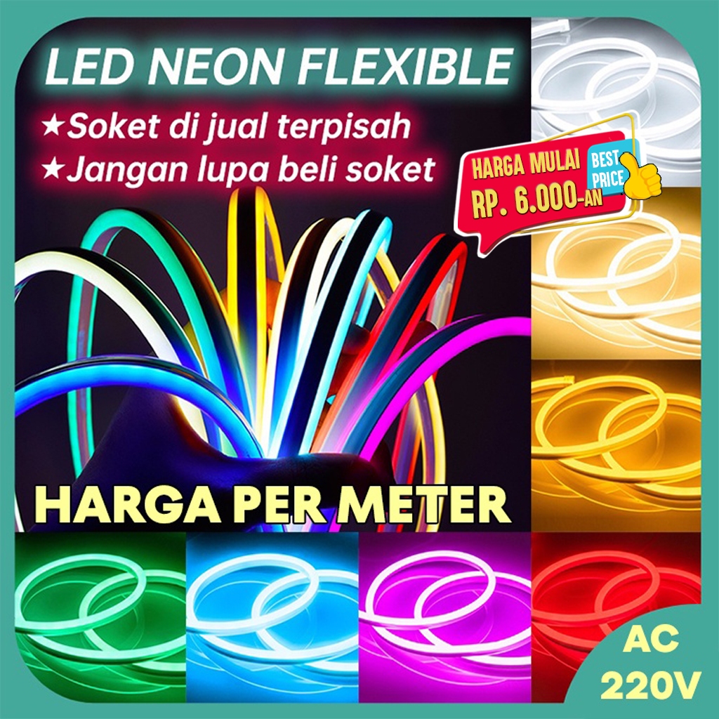 Jual Lampu LED Strip Neon Flexible LED Strip Flex per Meter 220V IP65 ...