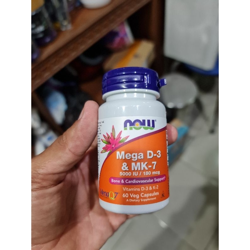 Jual Now Foods Mega D3 MK7 5000 iu 180 mcg Vitamin D3 D 3 K2 MK7 60 ...