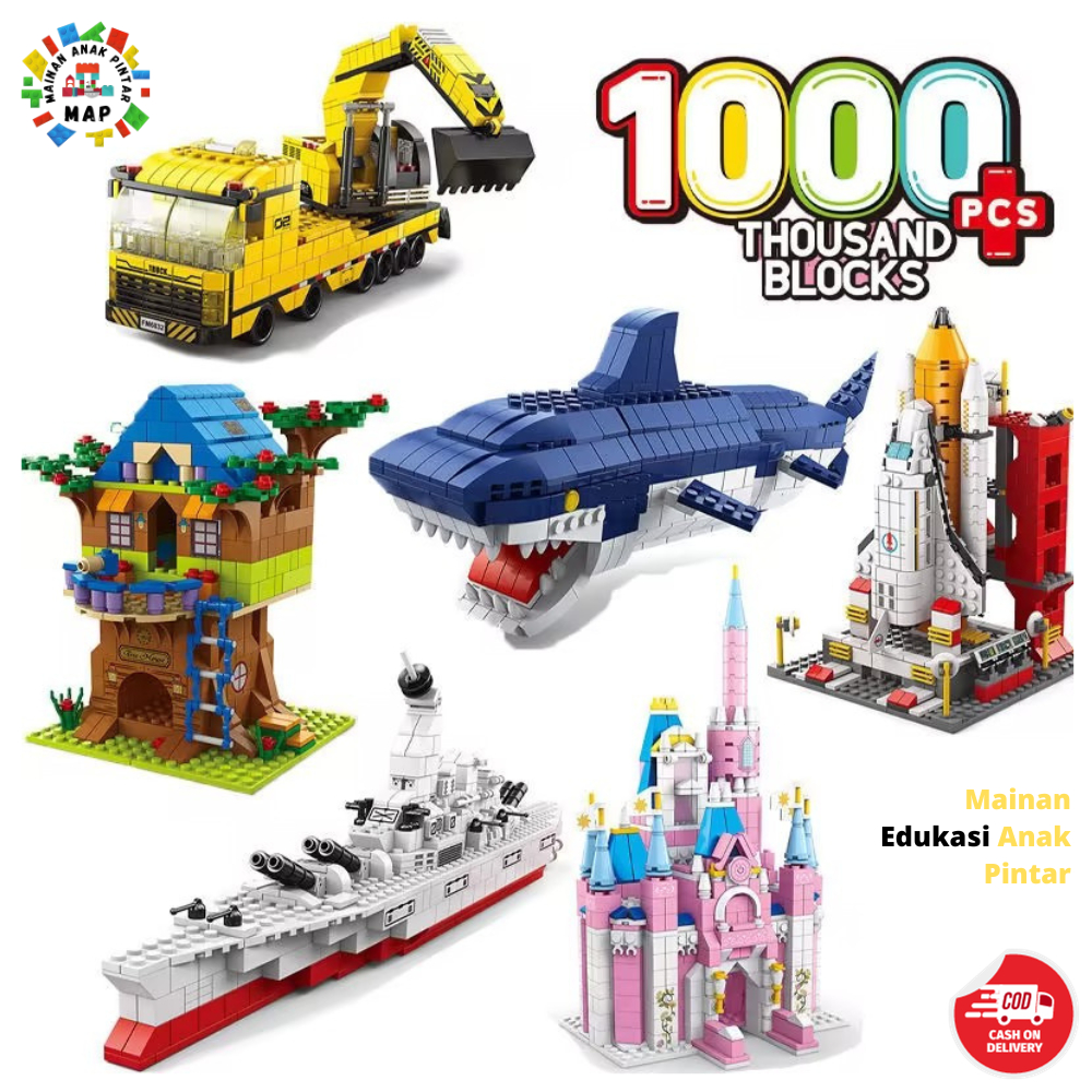 Jual Mainan Balok Susun Nano Block Bricks Besar 1000PCS 6 IN 1 Edukasi ...