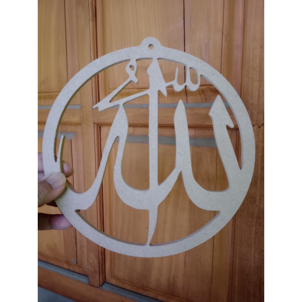 Jual frame macrame makram MDF 6mm diameter 20cm Natural kaligrafi ...