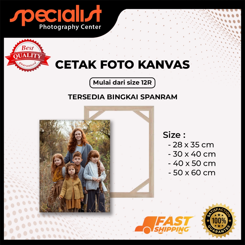 Jual Cetak Foto Kanvas Spanram 12R / 14R / 16R / 20R | Shopee Indonesia