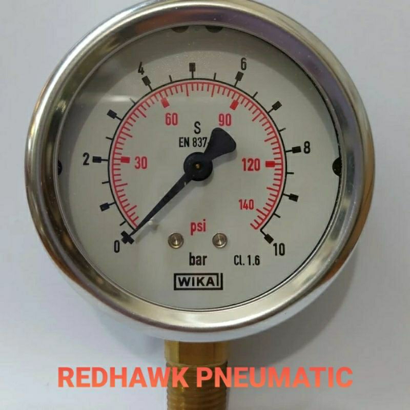 Jual Pressure Gauge Wika 10bar 0-10bar 2,5" Raket | Shopee Indonesia