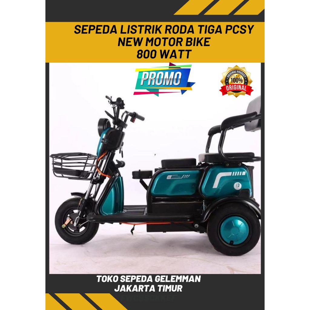 Jual SUPER PROMO!!! Sepeda Listrik Roda Tiga XUANKU X3 PCSY 800 Watt ...