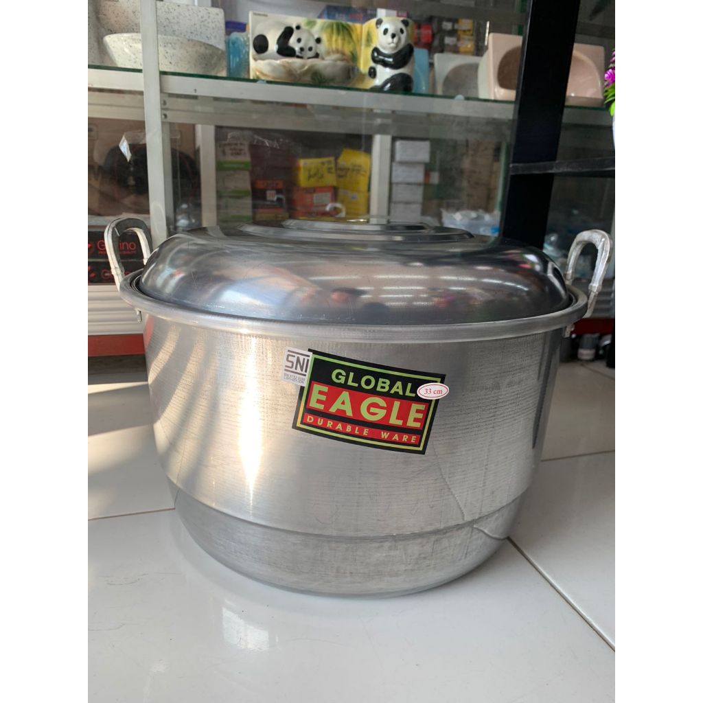 Jual Dandang Global Eagles ukuran 33 Cm + Saringan l Langseng Kukus Cor ...