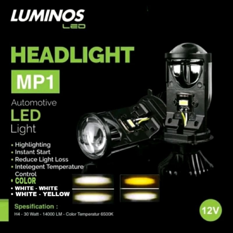 Jual LUMINOS MP1 2 WARNA MP1S PROJIE PROJEKTOR MINI BILED CUTOFF FOKUS ...