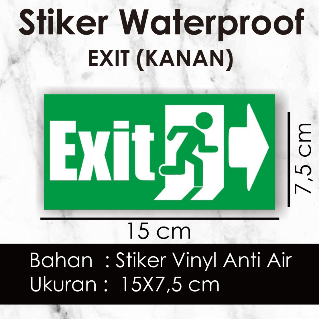 Jual STIKER RAMBU TANDA SIGN ARAH EXIT KELUAR TANGGA EMERGENCY DARURAT ...