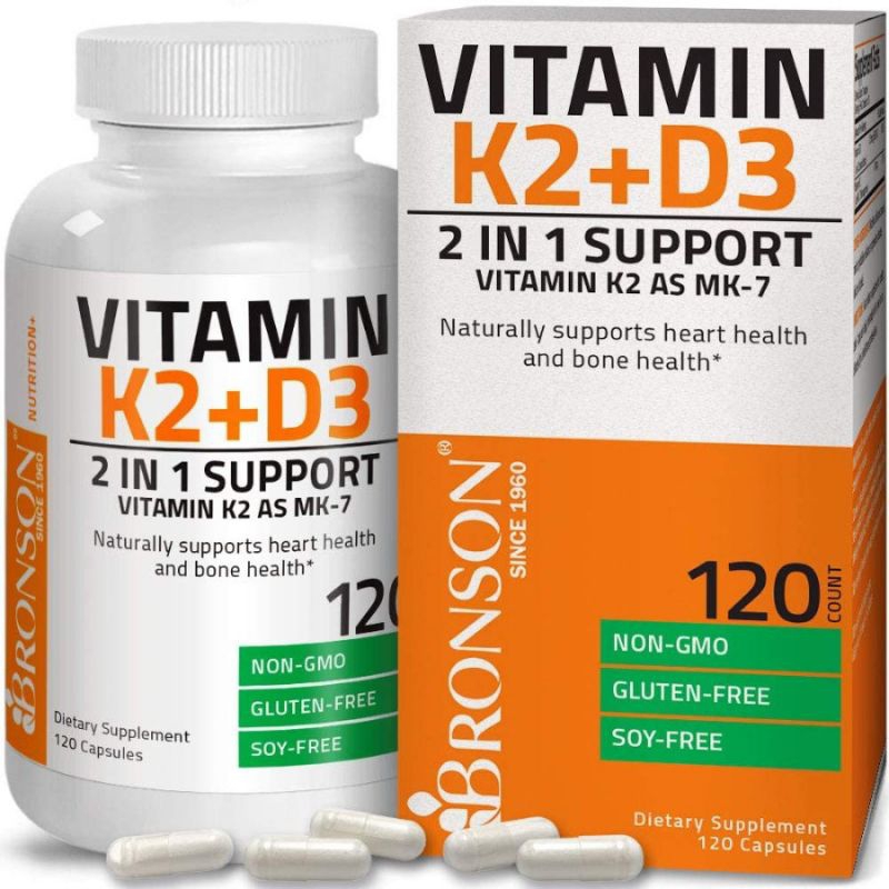 Jual Bronson Vitamin K2 D3 - D3 5,000IU 90 Mcg for Heart Bones Immunity dan Extra Strength D3 ...