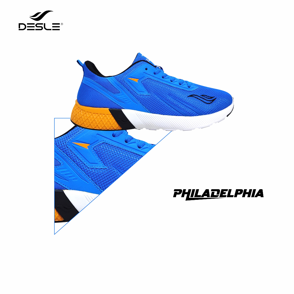 Jual DESLE SHOES SNEAKERS UNISEX PHILADELPHIA BIRU ORANYE | Shopee ...