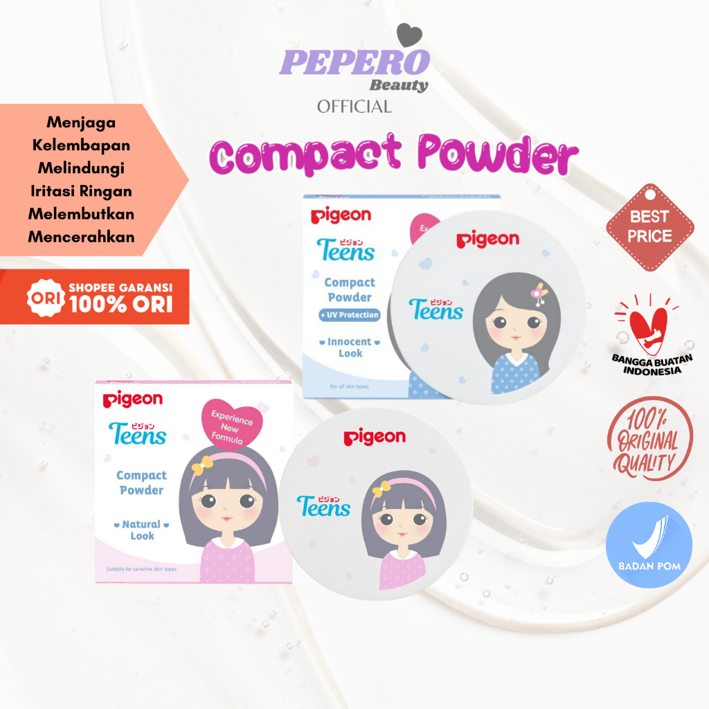 Jual PIGEON TEEN Compact Powder + UV Protection 14gr (FULL / REFIL ...