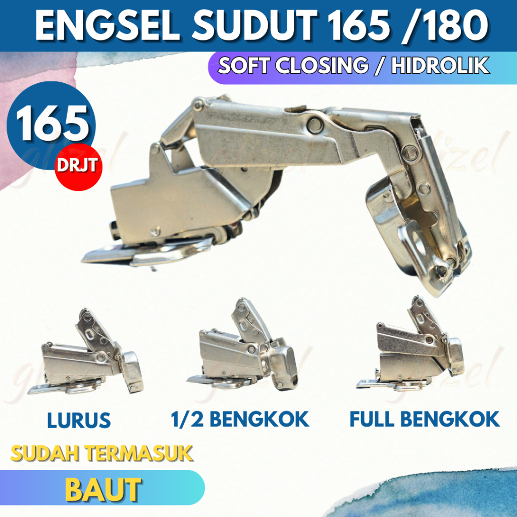 Jual Engsel Sendok Pintu Sudut 165 180 Slow motion Soft Close Derajat ...