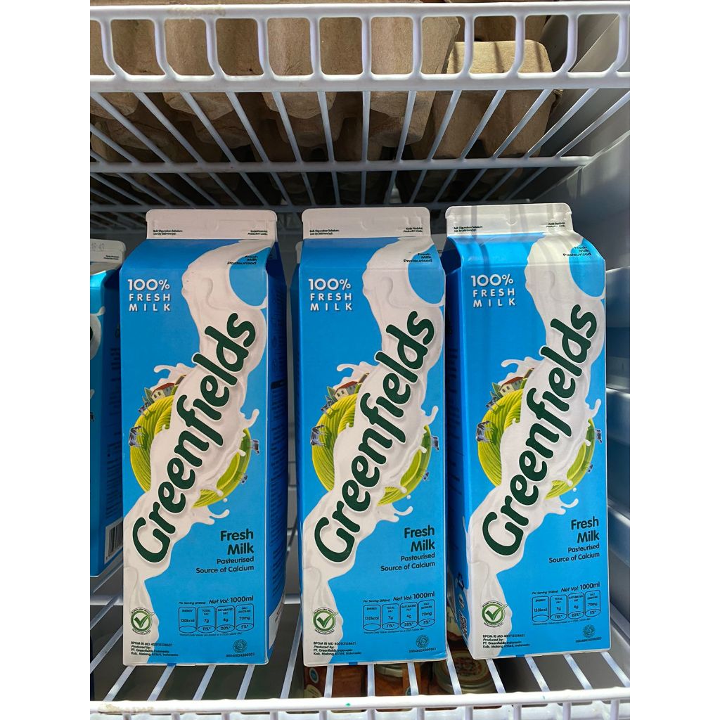 Jual Susu Fresh Milk Greenfield 1 Liter / 1000 ml Full Cream | Shopee ...