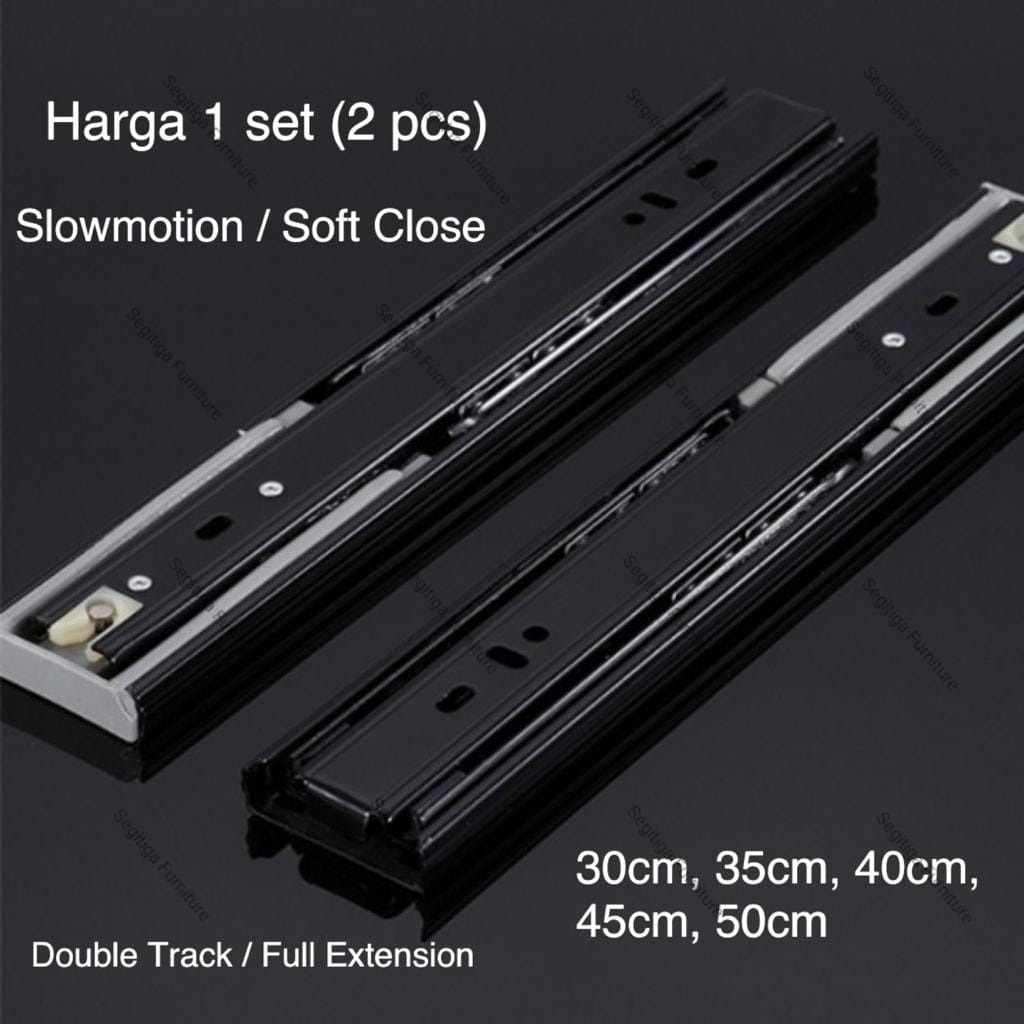 Jual 1 SET Rel Laci Slow Motion / Soft Close Double Track / Full ...