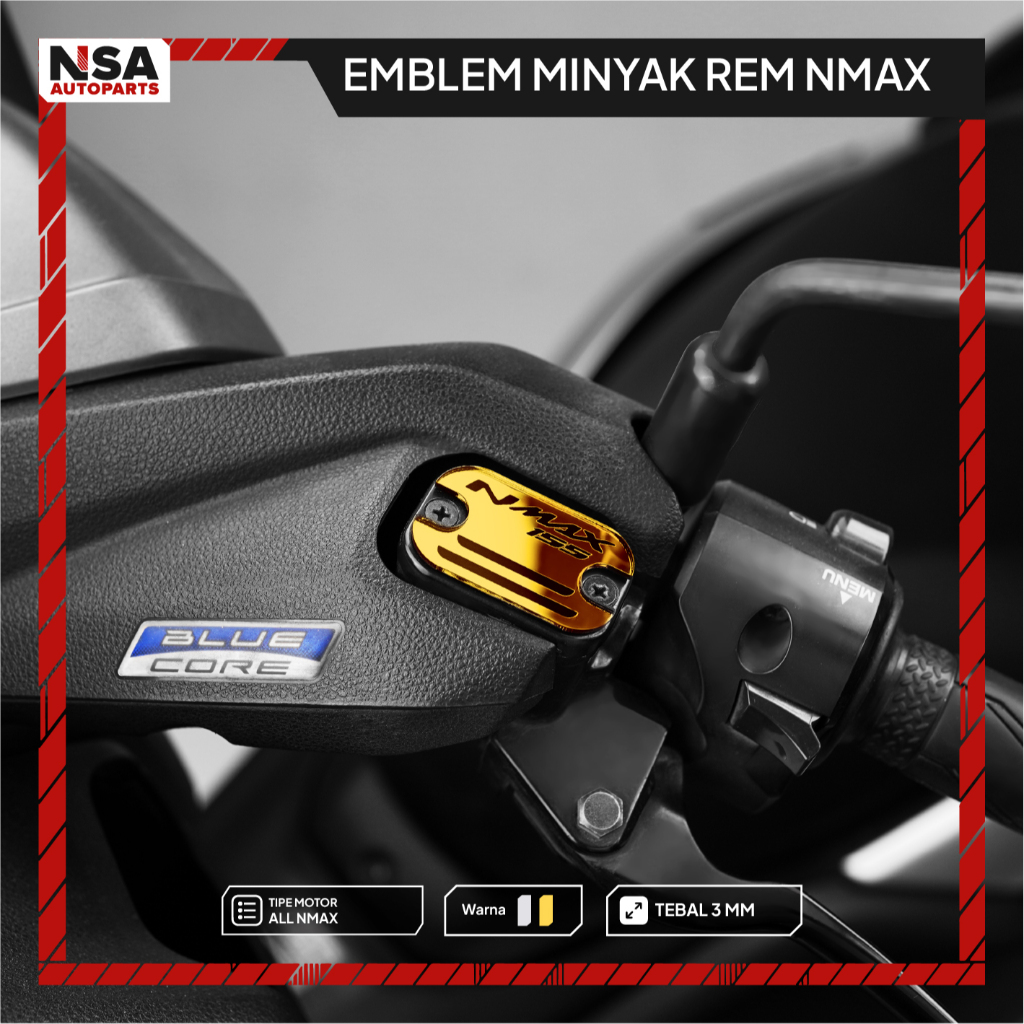Jual EMBLEM NMAX EMBLEM MINYAK REM BRAKE REM NMAX PNP GOLD DAN SILVER ...