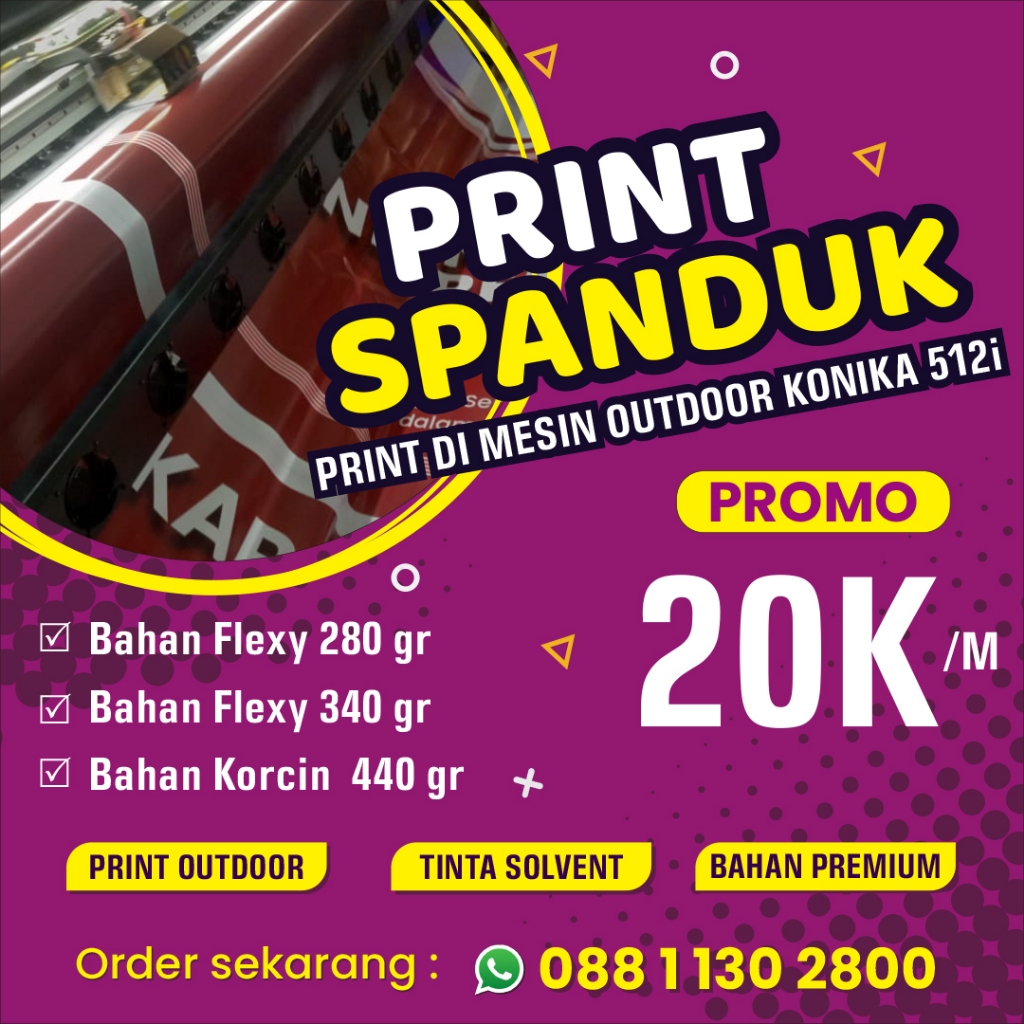 Jual PROMO CETAK SPANDUK BANNER FLEXI 280 gr | Shopee Indonesia