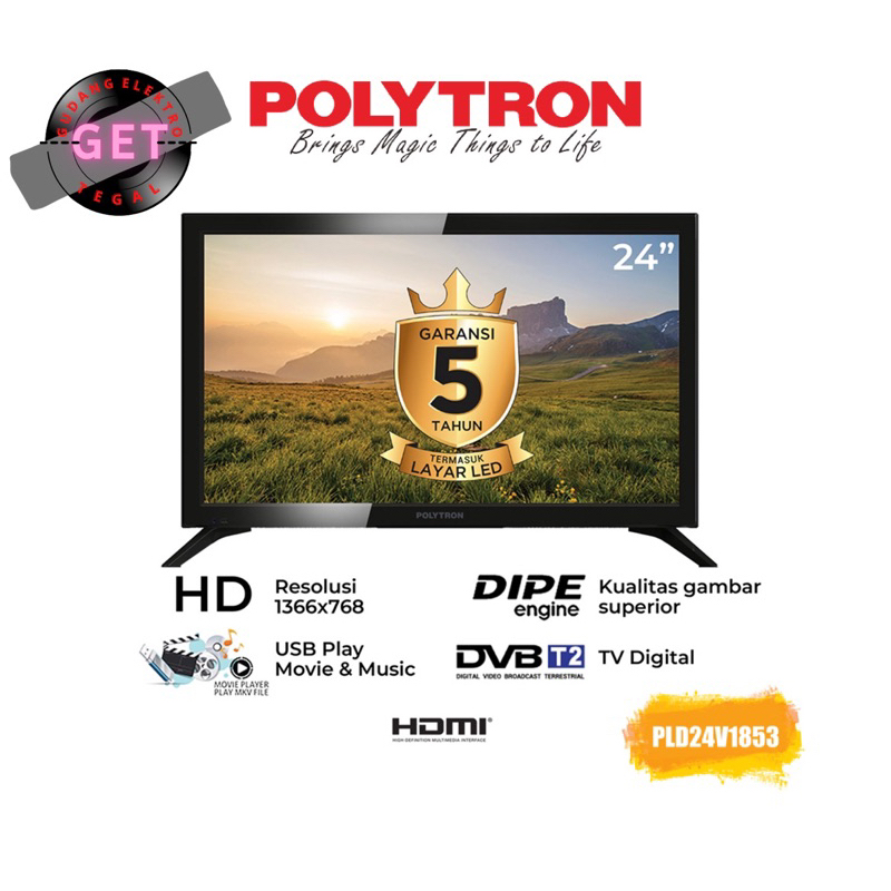 Jual TV LED POLYTRON 24 INCH ~ PLD24V1853 [DIGITAL READY] (KOTA TEGAL ...