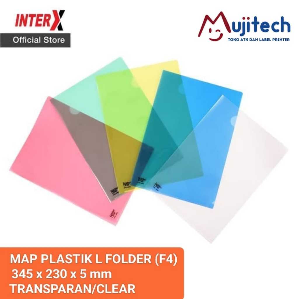 Jual 12 PCS MAP PLASTIK F4 FOLDER L SLEEVE HOLDER TRANSPARAN INTERX FOLIO | Shopee Indonesia