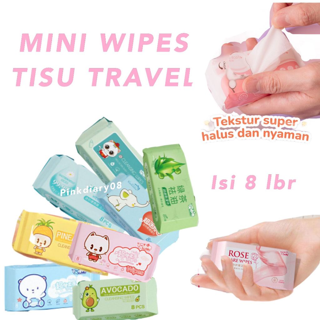 Jual [SATUAN] Tissue Basah Mini Karakter Tisue Basah Bayi Bebas Alkohol ...