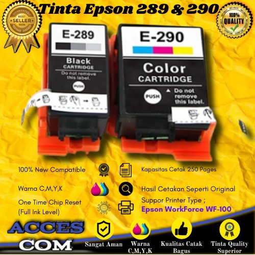 Jual Cartridge Tinta Compatible Epson T289 T290 289 290 Black & Color ...