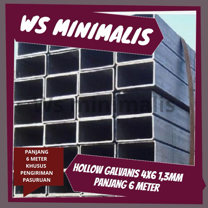 Jual HOLLOW GALVANIS 4x6 TEBAL 1.3 PANJANG 6 METER | Shopee Indonesia