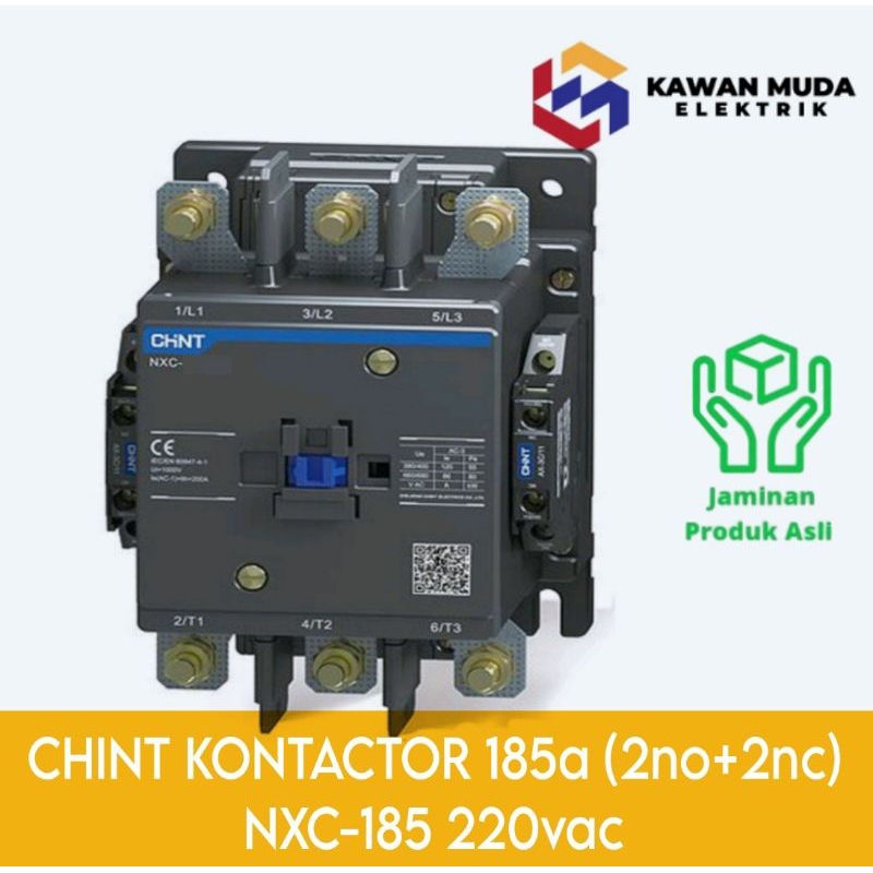 Jual KONTACTOR/KONTAKTOR CHINT 185A NXC-185 KOIL 220Vac | Shopee Indonesia