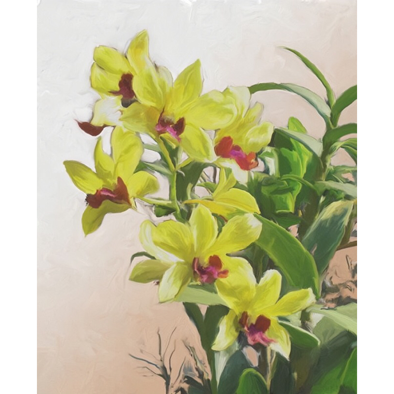 Jual lukisan cetak gambar bunga anggrek kuning plus bingkai | Shopee ...