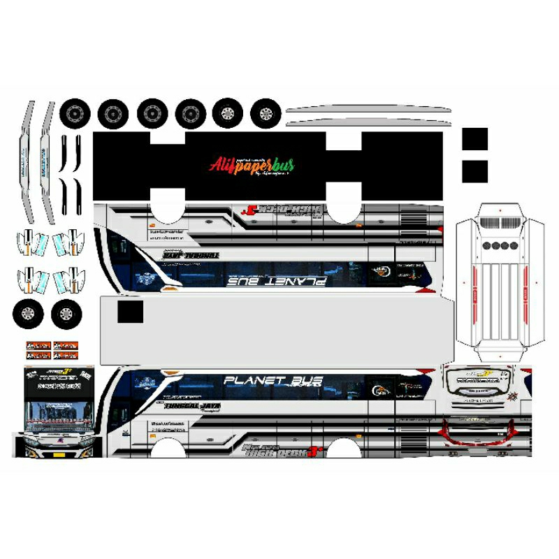 Jual LEMBARAN Pola Miniatur Bus Kids Panda JB 3 1/50 Livery BUS BASURI ...