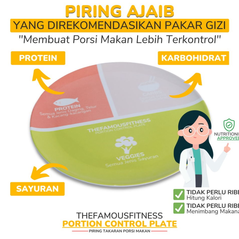 Jual Terbaru The Famous Fitness Diet Control Plate Piring Hitung Kalori ...