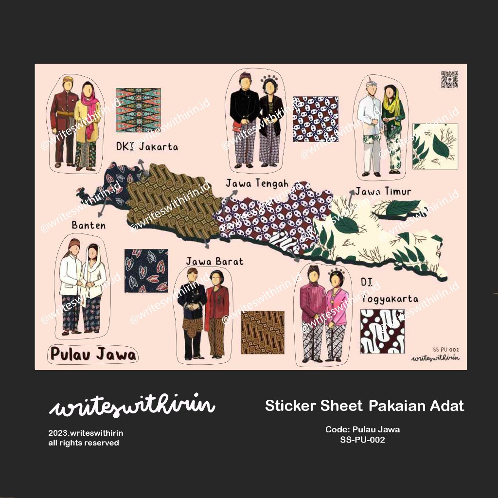 Jual (writeswihirin) Sticker Sheet Pakaian Adat Pulau Indonesia Penpal ...
